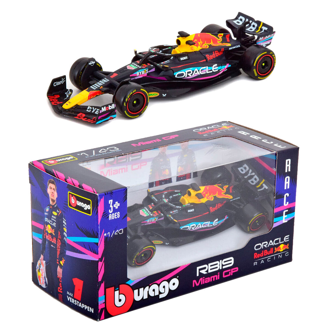 Bburago Red Bull RB19 #1 Max Verstappen Miami GP 2023 (1:43) – AGR Models