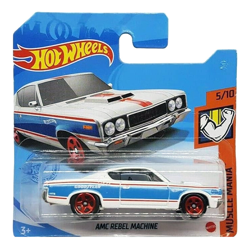 Hot Wheels - AMC Rebel Machine White (SC) Muscle Mania (Creased Card ...
