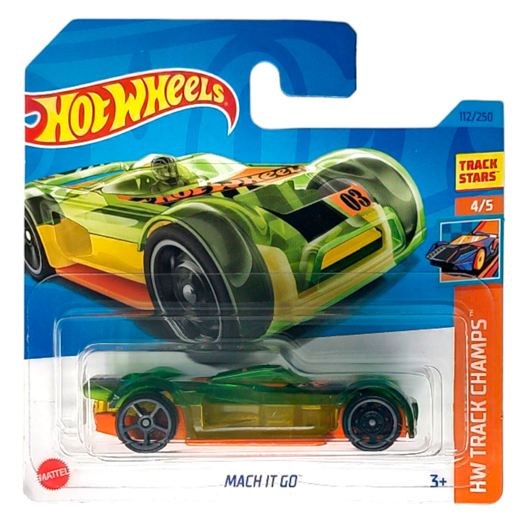 Hot Wheels - Mach It Go Clear Green (SC) HW Track Champs (Tatty Card ...
