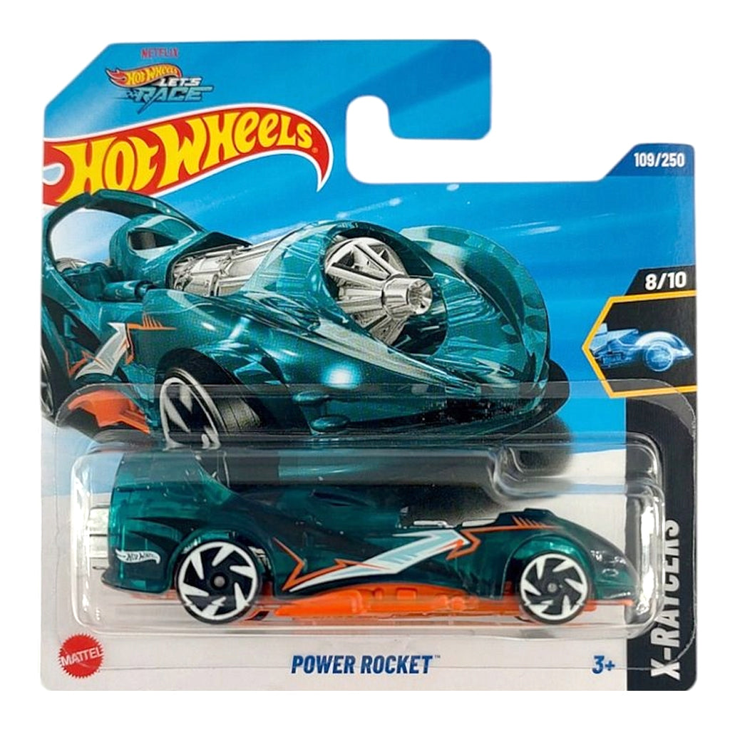 Hot Wheels - Power Rocket Transparent Teal (SC) HYY53 (Card Creased ...