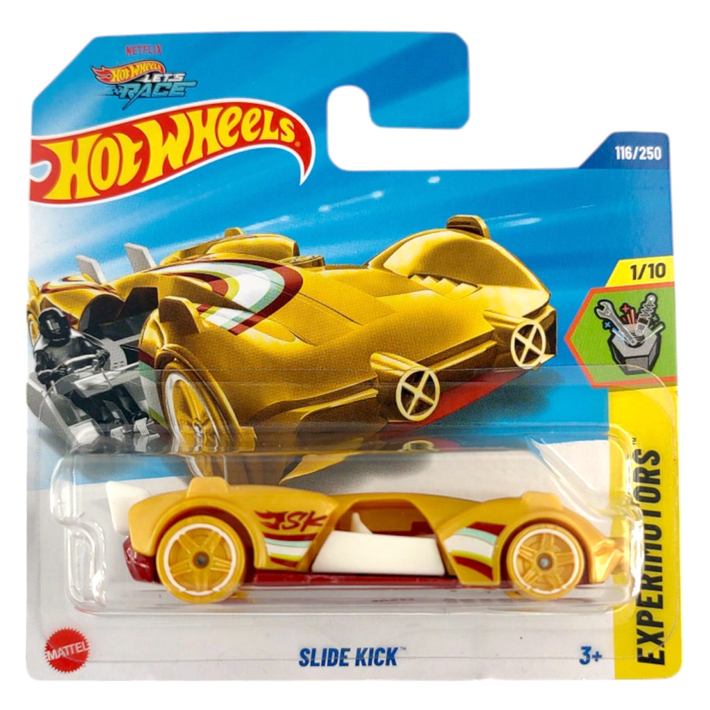 Hot Wheels - Slide Kick Yellow (SC) 2025 Experimotors (Card Damaged ...