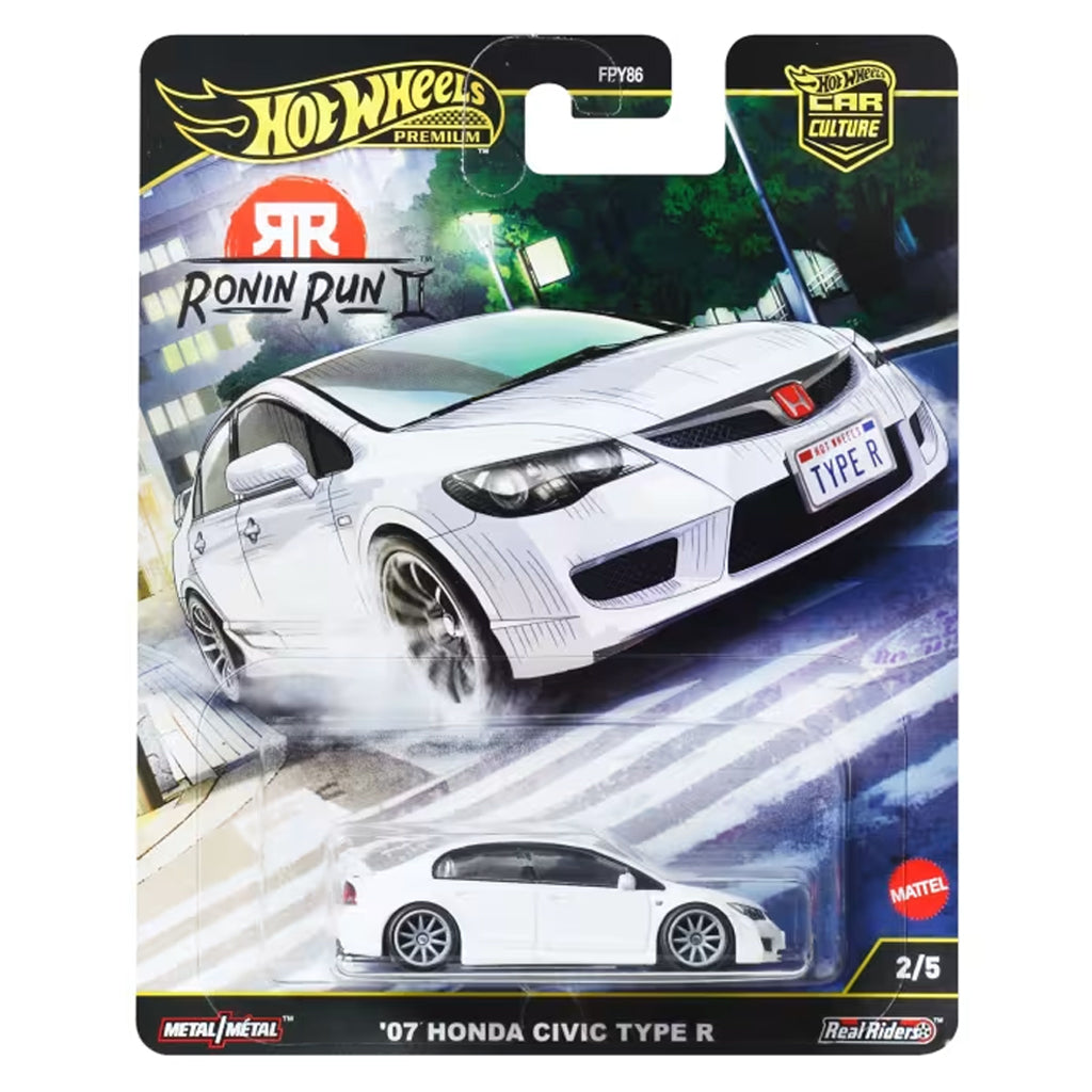 Hot Wheels Ronin Run II - 2/5 - '07 Honda Civic Type R White (Tatty Ca ...