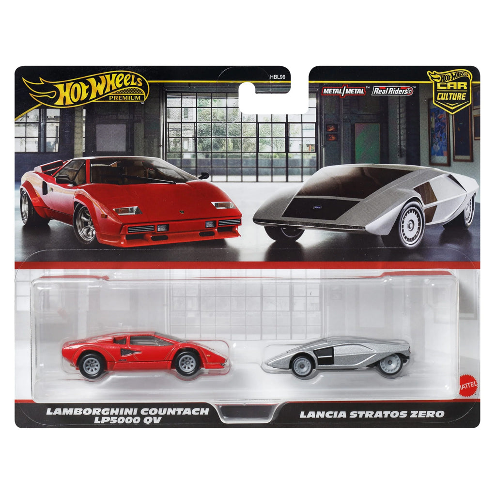 Hot Wheels Premium 2 Pack - Lamborghini Countach & Lancia Stratos Zero ...