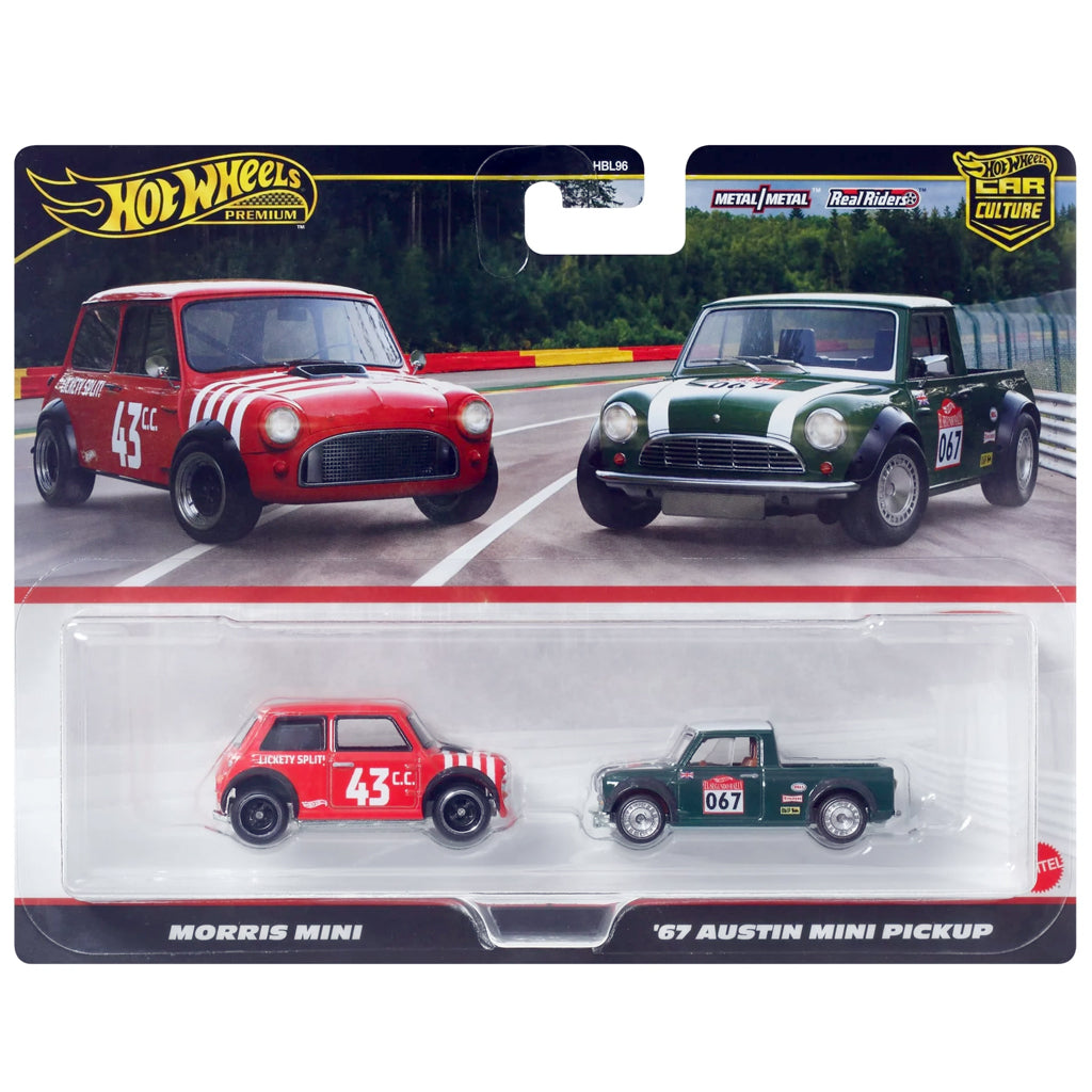 Hot Wheels Premium Twin Pack - Morris Mini & '67 Austin Mini Pickup ...