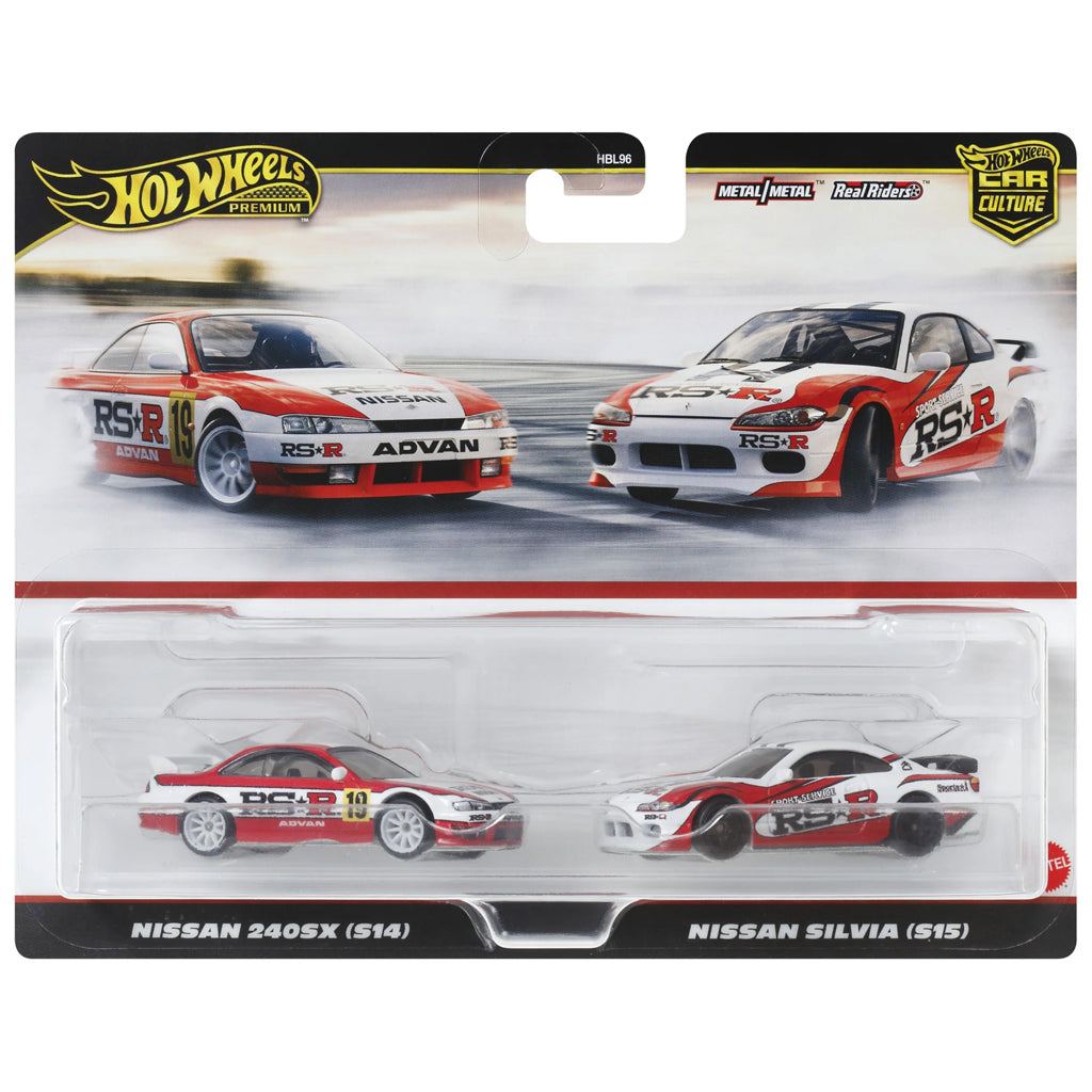 Hot Wheels Premium Twin Pack - Nissan 240SX S14 & Nissan Silvia S15 ...