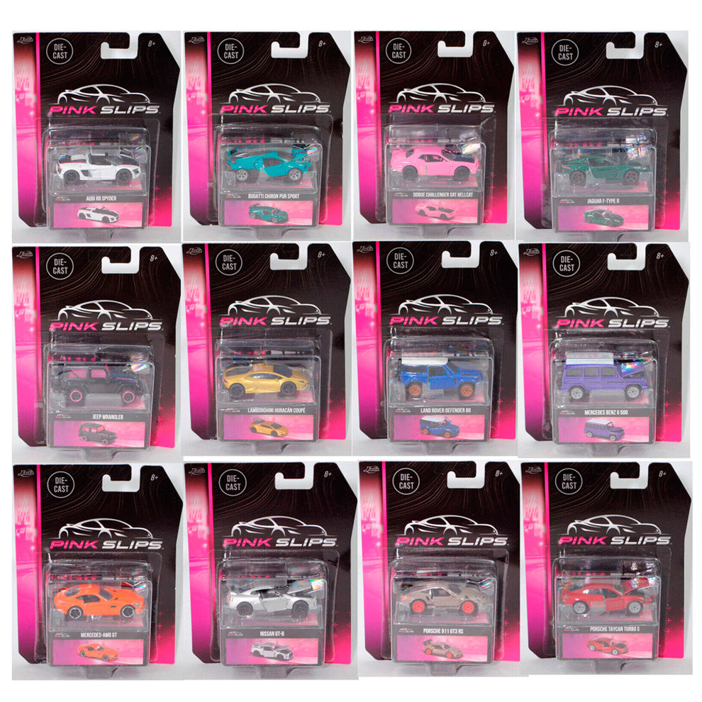 Jada Pink Slips 1:64 Diecast Cars Set - 12 Models (Some Creased Cards ...