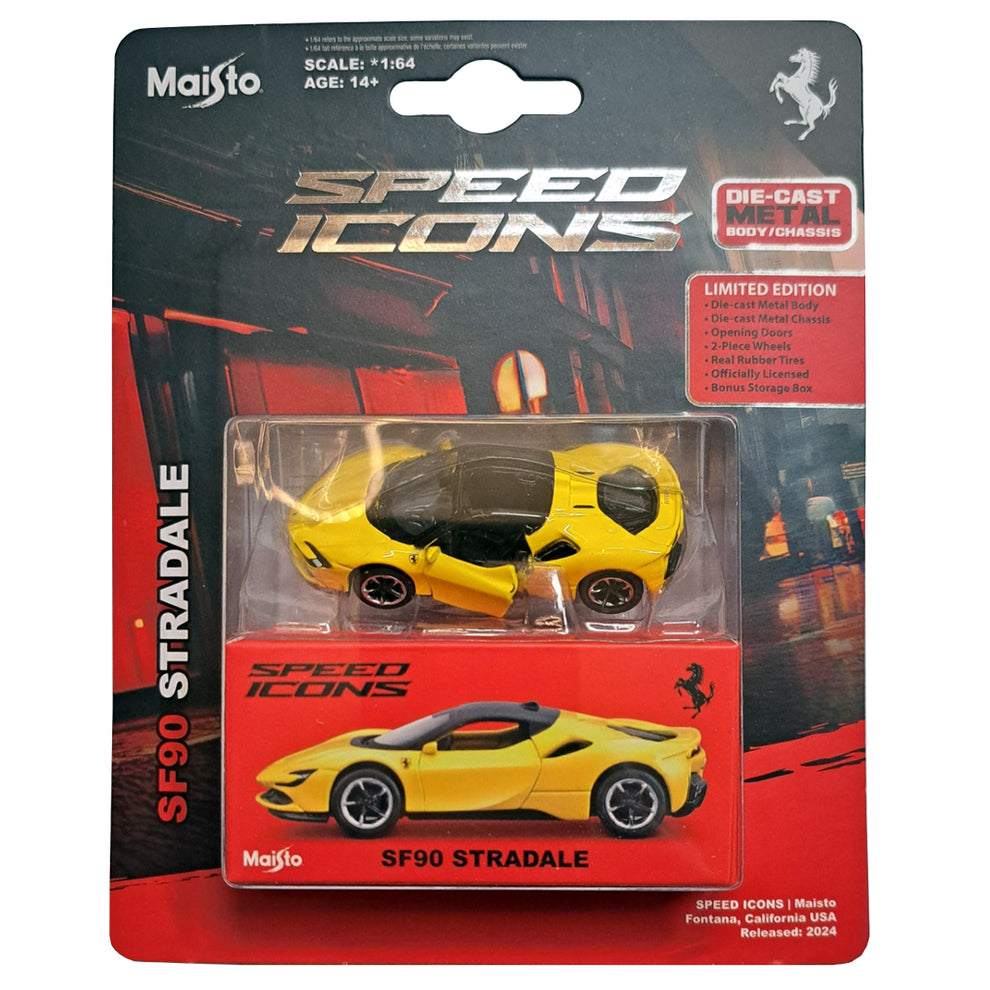 Maisto Ferrari SF90 Stradale Yellow (Speed Icons) (1:64 Scale) – AGR Models