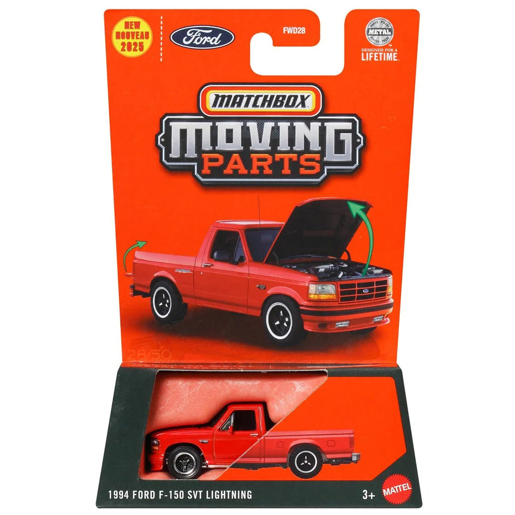 Matchbox Moving Parts 2025 - 1994 Ford F-150 SVT Lightning Red (1:64 ...