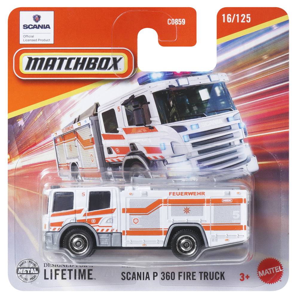 Matchbox - Scania P 360 Fire Truck White (SC) 2025 MBX Rescue – AGR Models