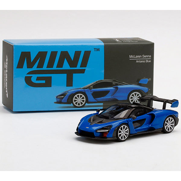 Mini GT McLaren Senna Antares Blue RHD (1/64) (232) – AGR Models
