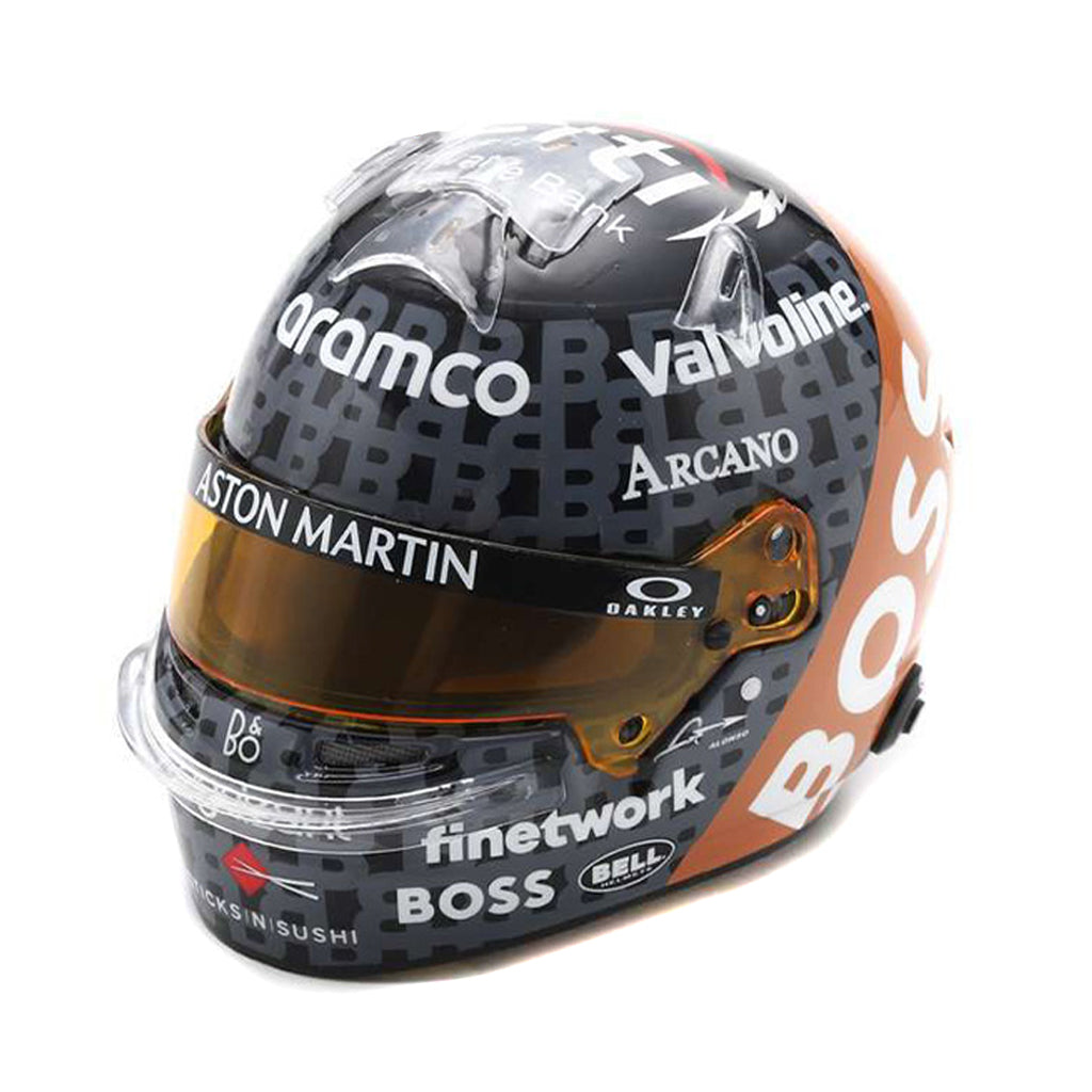 Fernando Alonso 2024 British GP Aston Martin F1 Mini Helmet 1:5 Spark ...