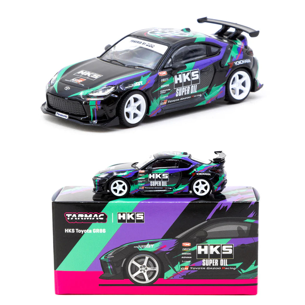 Tarmac Works Toyota GR86 HKS Black (1:64 Scale) – AGR Models